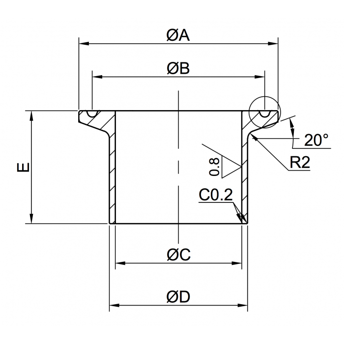 Clampstutzen DIN - Rohrverbindungen - Getränkeleitungen - RM-Fittings